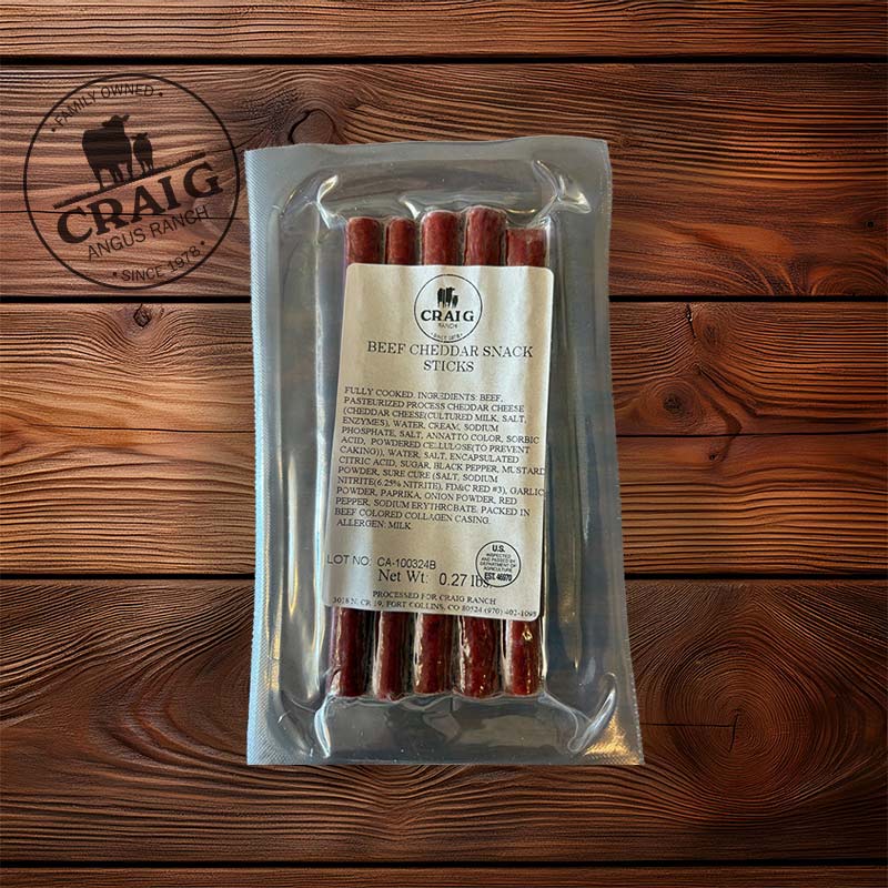 Cheddar Beef Sticks | Craig Angus Ranch
